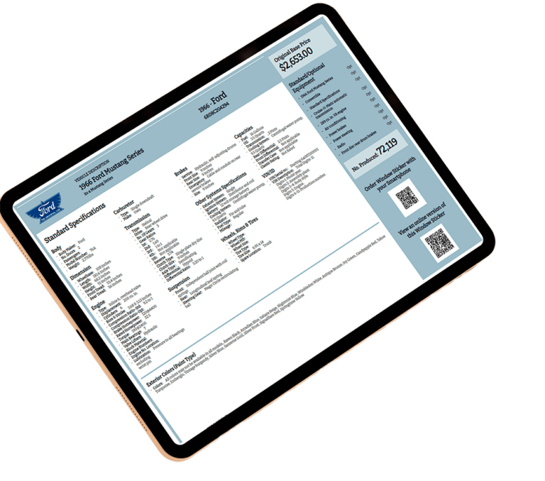 Get Build Sheets by VIN Number for Classic Vehicles